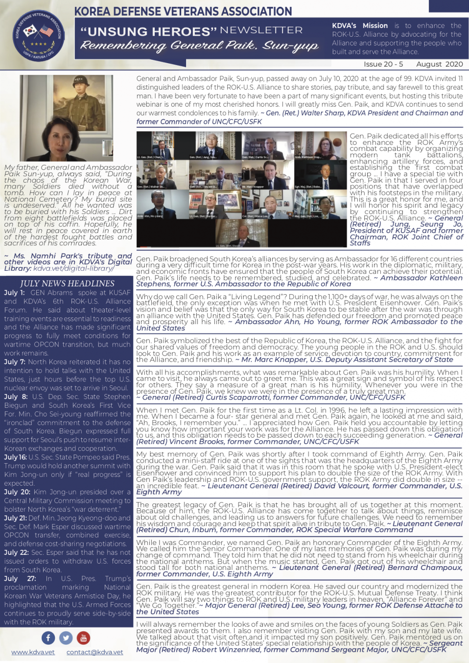 Monthly Newsletters – Korea Defense Veterans Association