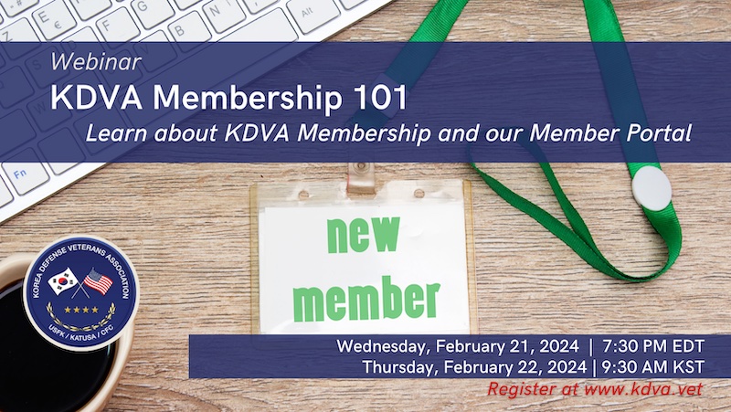 KDVA Membership 101 Webinar – Korea Defense Veterans Association
